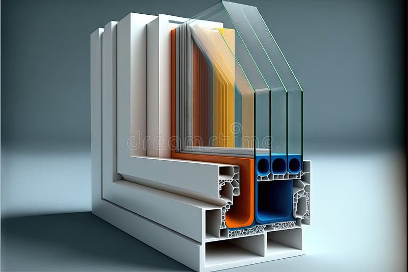 Reliable Plastic Windows Profile with Three Double-glazed Windows in ...