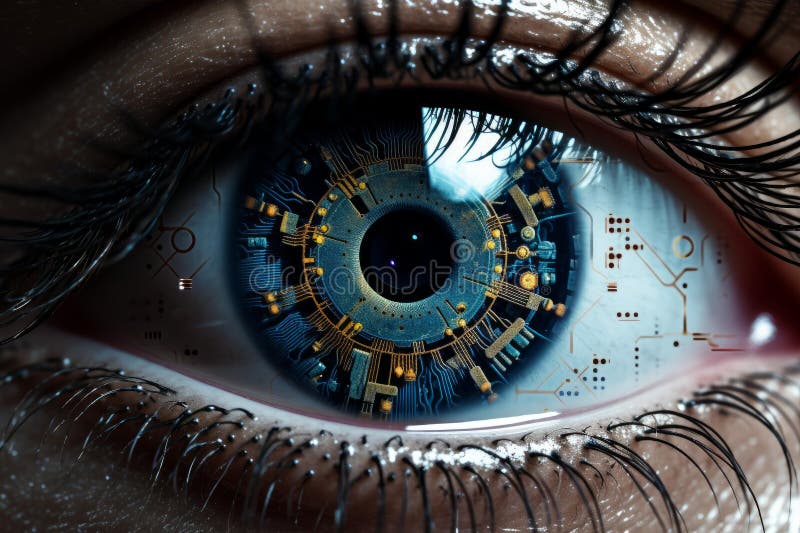 Reliable Technology Digital Eye. Generate Ai Stock Photo - Image of ...