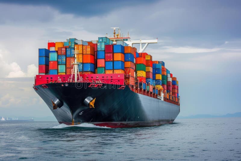 Reliable Transport Ship. Generate Ai Stock Photo - Image of import ...