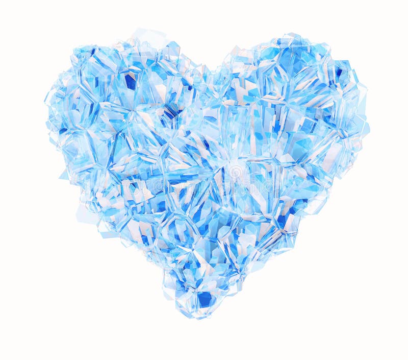 Relief Blue Glass Crystal Heart Backgrounds Stock Illustration ...