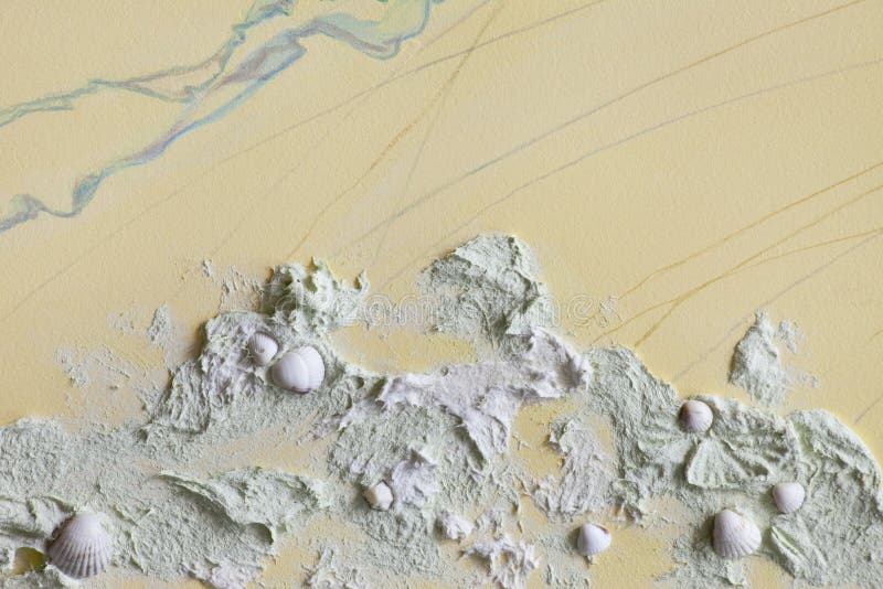 Relief of Decorative Cover with Shells Stock Image - Image of sand ...