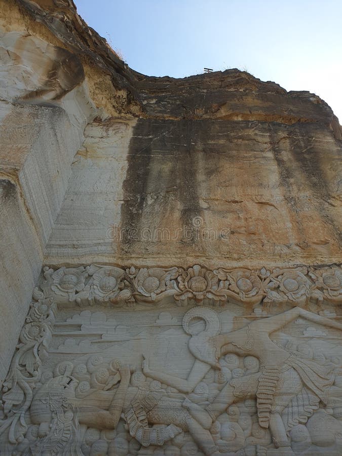 The Relief on Limestone Hill Stock Photo - Image of column, monument ...