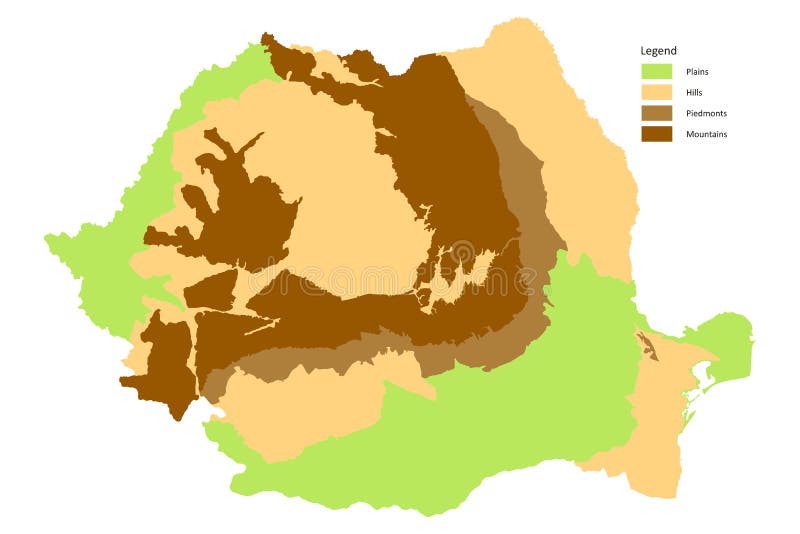 Relief map of Romania stock vector. Illustration of geographic - 5253793