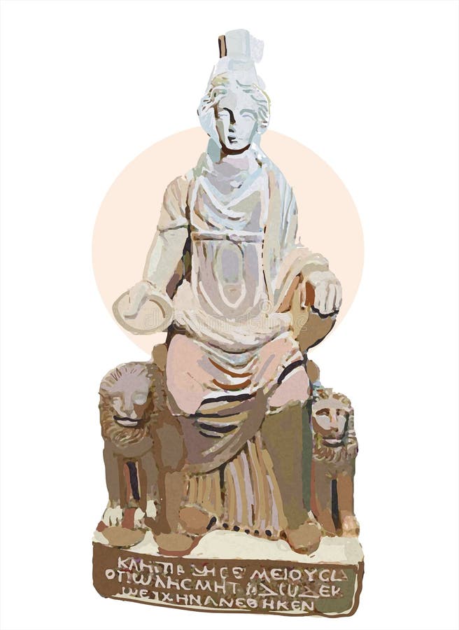 Relief of the Mother Goddess Kybele. Hand Drawing Vector Stock Vector ...