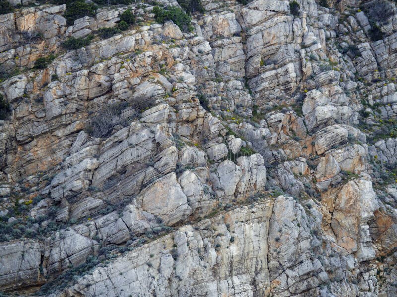 Relief Mountain with Cracks and Layers, Slabs in Full Screen. Stock ...