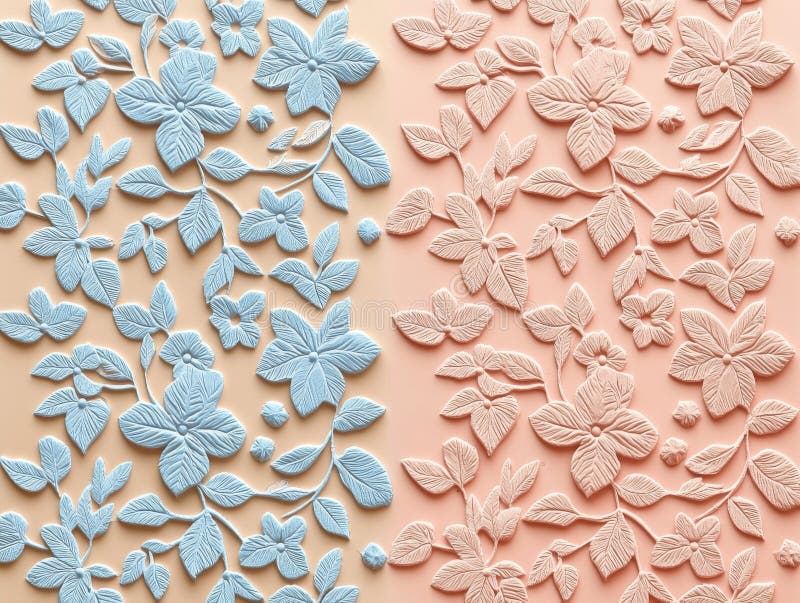Relief of Pastel Colored Flowers and Leaves Made from Paper Stock Image ...