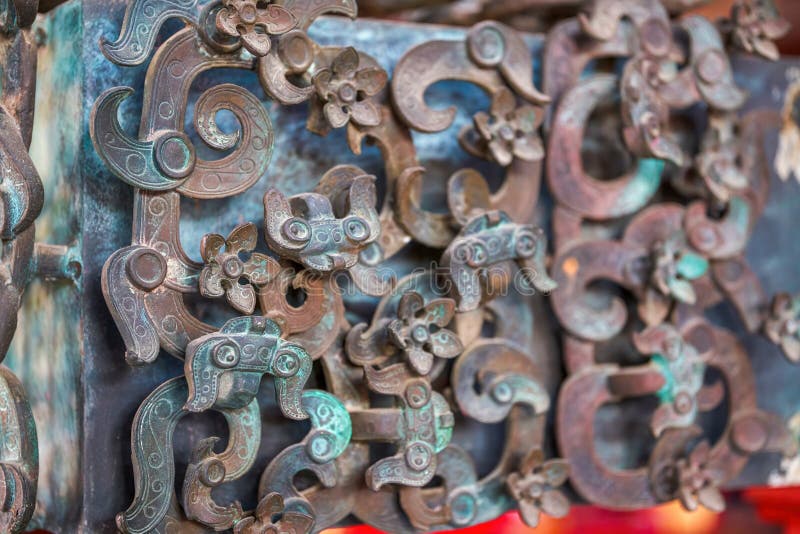 Relief Pattern on Traditional Bronze Ware in Ancient China Stock Photo ...