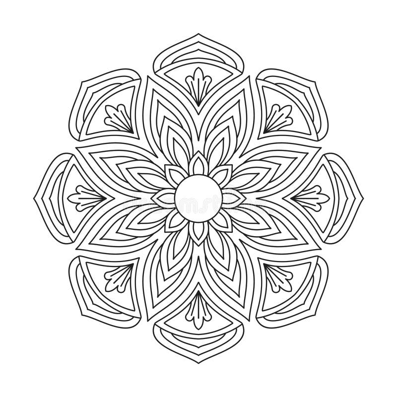 Relief and Relaxation Mandalas Vector Elements Design for Coloring Book ...