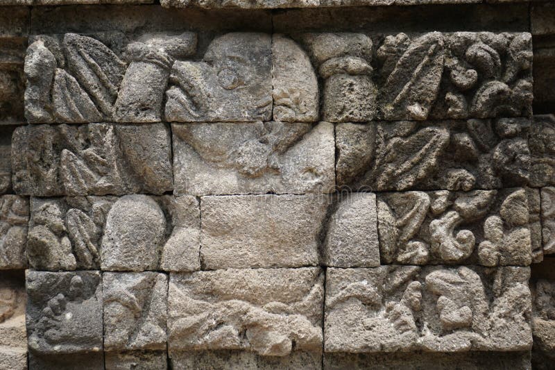 Relief on the Wall of Tegowangi Temple in Kediri, East Java. Stock ...
