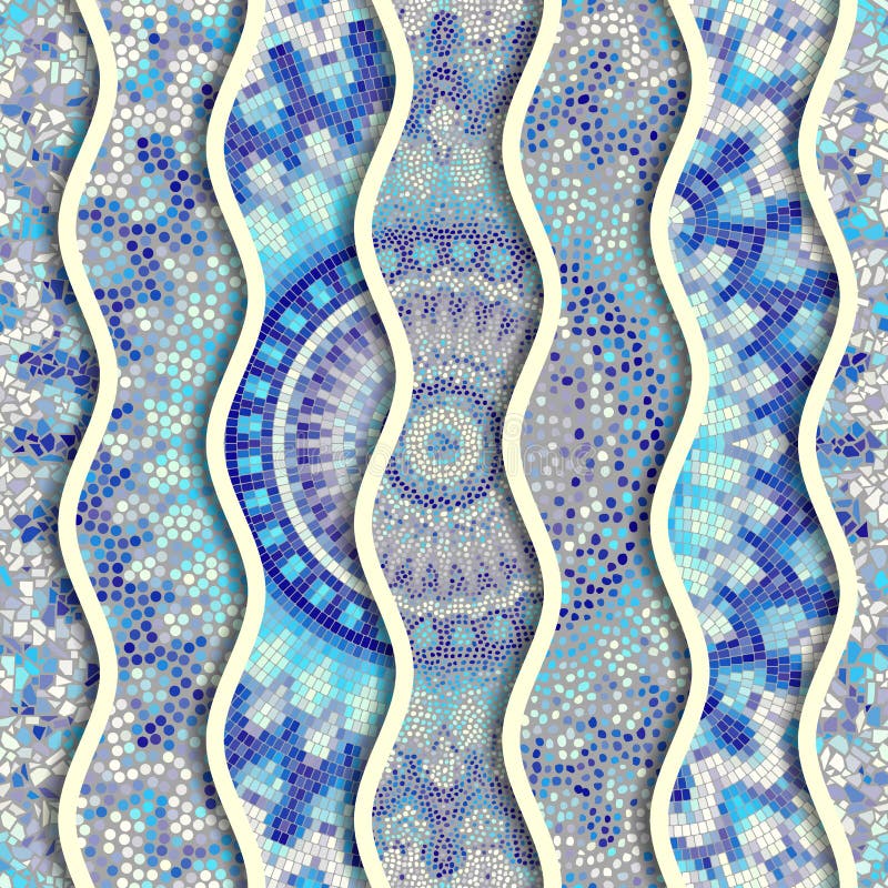 Relief Waves of Ornamental Mosaic Tile Patterns Stock Vector ...