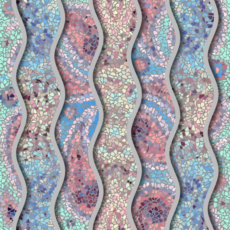 Relief Waves of Ornamental Mosaic Tile Patterns Stock Vector ...