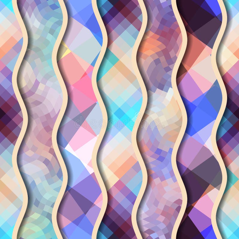 Relief Waves of Ornamental Mosaic Tile Patterns Stock Vector ...