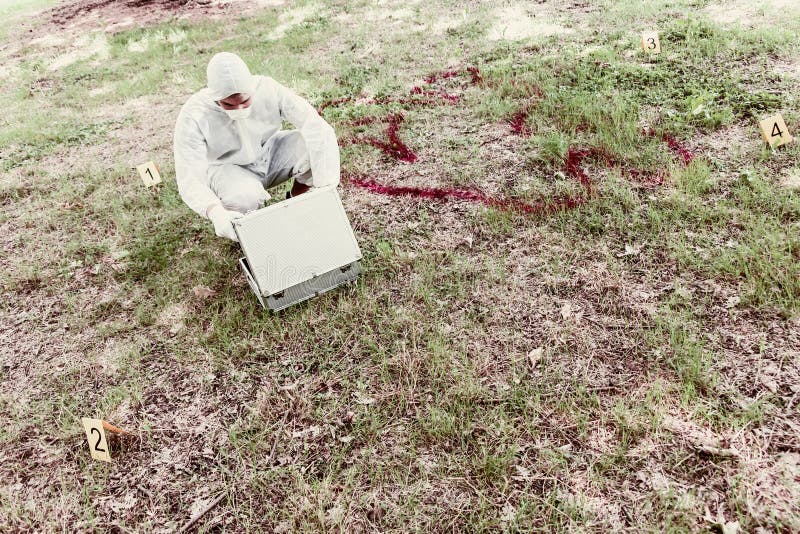 Reliefs in a crime scene stock photo. Image of unusual - 76052056