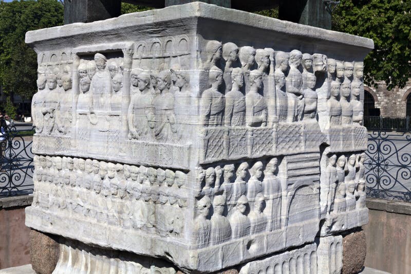 Reliefs on Obelisk in Istanbul,Turkey Stock Photo - Image of famous ...