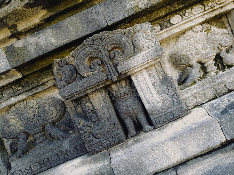 Reliefs Panel in Prambanan Temple Stock Image - Image of prambanan ...