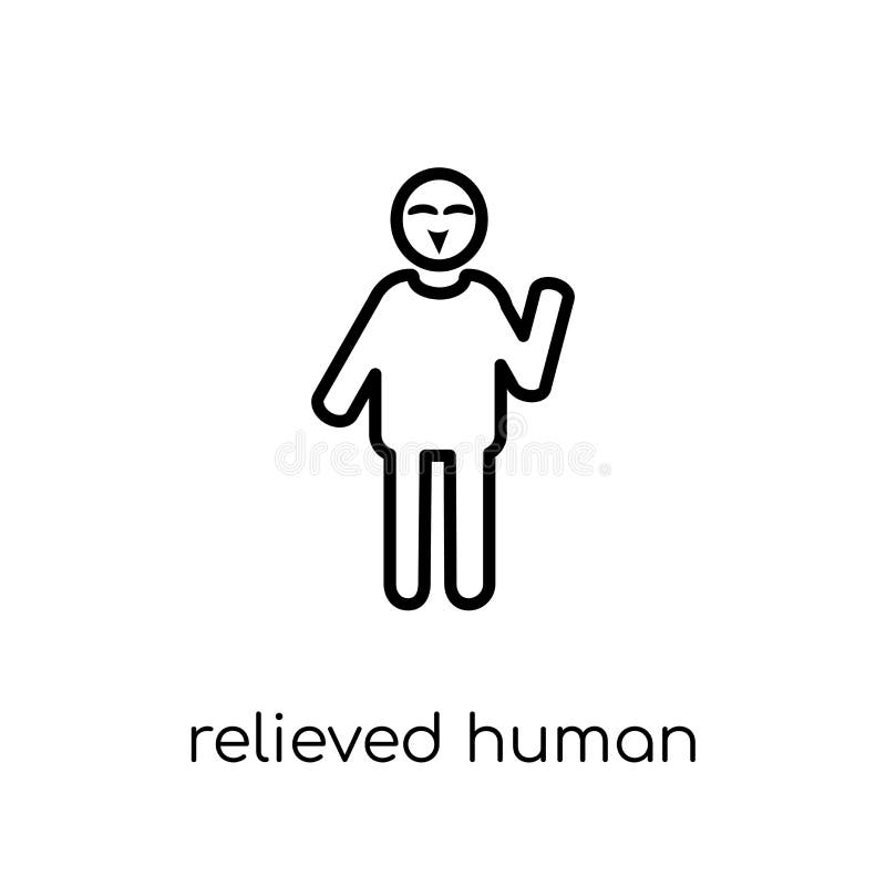 Relieved Human Icon. Trendy Modern Flat Linear Vector Relieved H Stock ...