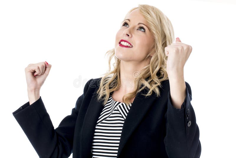 Relieved Young Business Woman Stock Photo - Image of achievement, slim ...