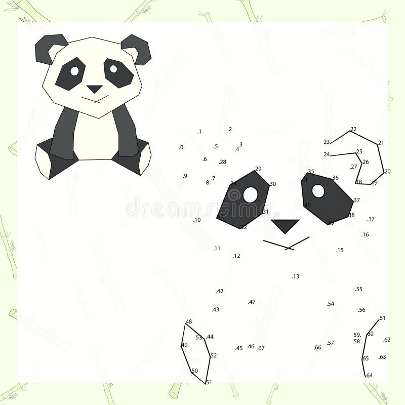 Panda Connect Les Points Et La Couleur Set4 Illustration de Vecteur ...