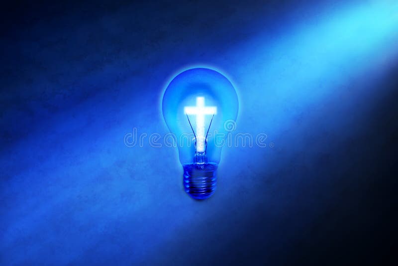 Religion Cross Light Bulb stock illustration. Illustration of ...