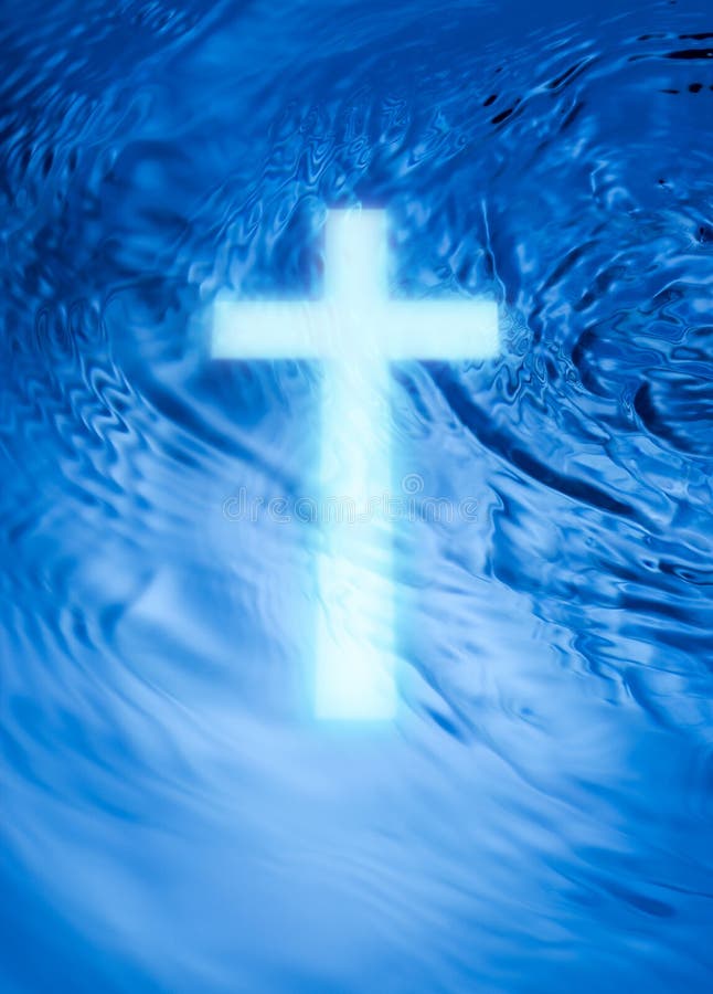Cross Near Water Background
