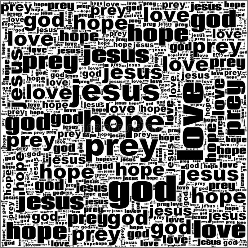 Religion. Hope Prey God Jesus Text Illustration Background Stock ...