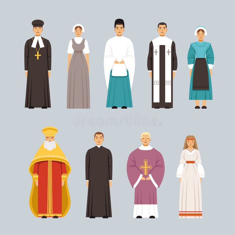 Religion People Characters Set, Men and Women of Different Religious ... Religion People Characters Set, Men and Women of Different Religious ...