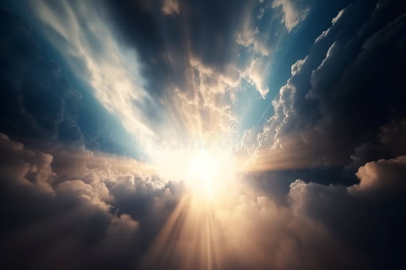 God Light in Heaven Visualization. Generative AI Stock Illustration ...