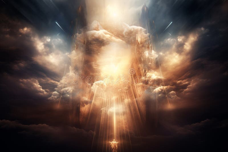 God Light in Heaven Visualization. Generative AI Stock Illustration ...