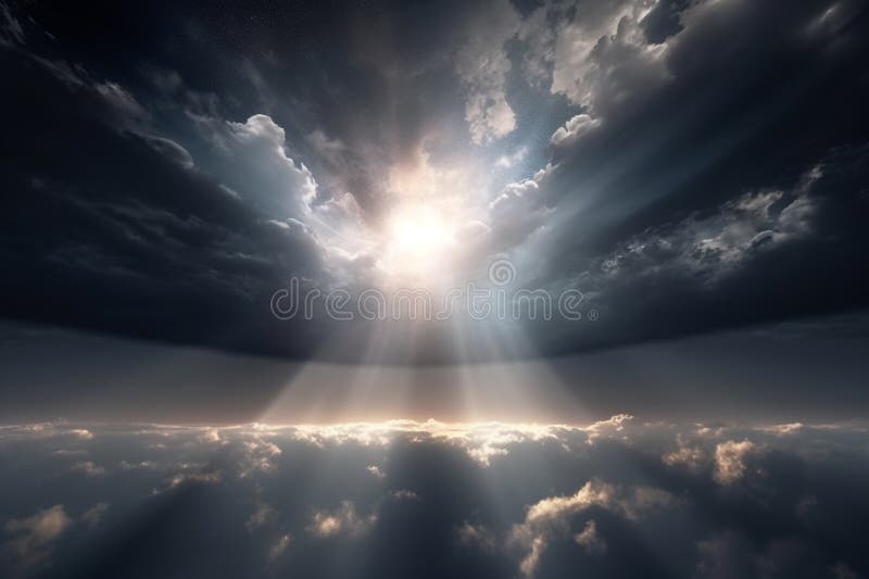 God Light in Heaven Visualization. Generative AI Stock Illustration ...