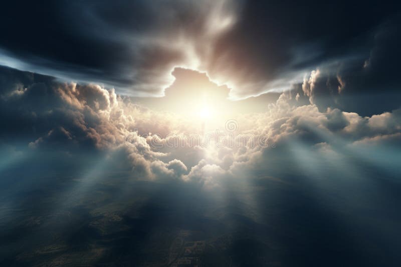 God Light in Heaven Visualization. Generative AI Stock Illustration ...