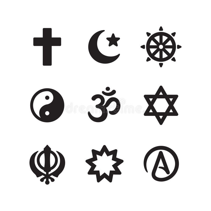 Religion Symbols Icon Set Stock Vector Illustration Of Hand 112397621