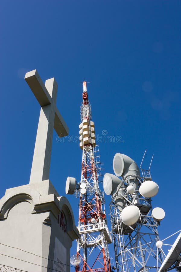 Religion and technology stock image. Image of cross, phone - 9557049