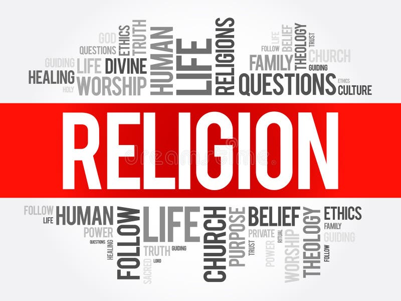 Religion Word Cloud Collage, Social Concept Background Stock ...