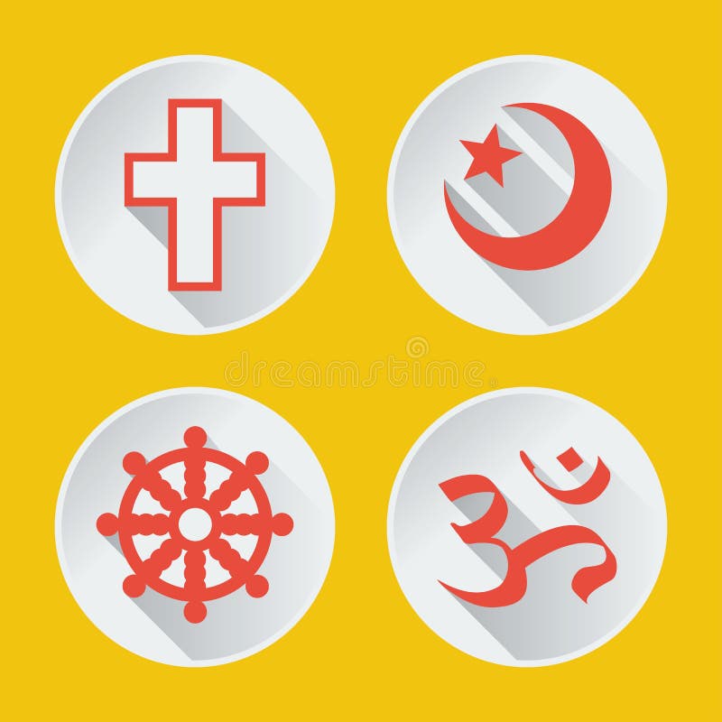 Religions of the World Icons Flat Part 1 Stock Vector - Illustration of ...