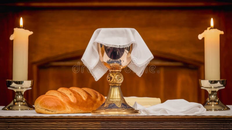 Religious Altar Setup for Communion Stock Image - Image of holy ...
