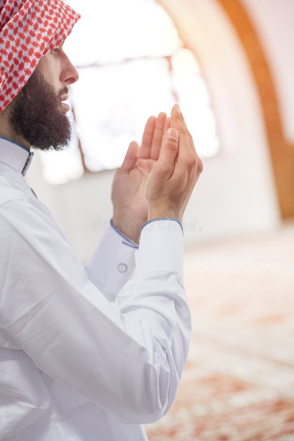 Religious Arab Muslim Man Reading Holy Quran Stock Image - Image of ...