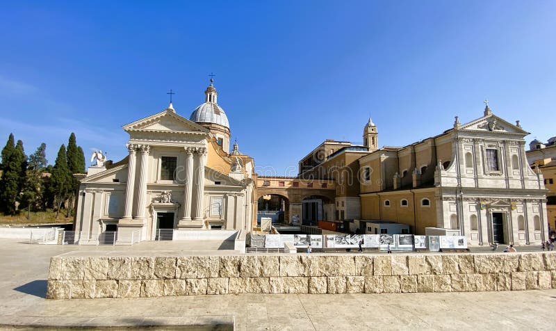 Religious Architectural Structures and Churches in Rome, Italy Stock ...