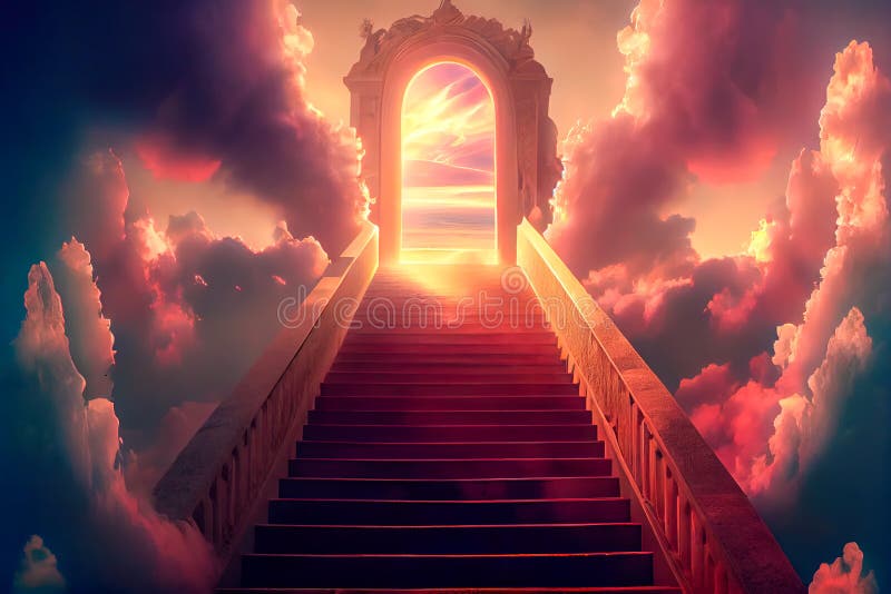 Religious Background . Way To Success. Light in Dark Sky. 3d ...