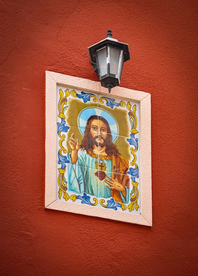 Religious Ceramic Panel with the Figure of Jesus, Gandia, Community of ...