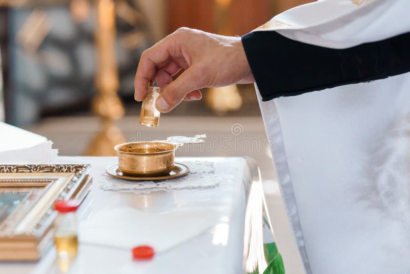 Religious Ceremony: the Art of Blessing with Holy Oil Stock Image ...