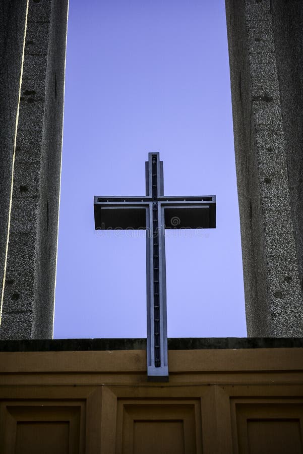 Religious Cross at a Complex Location Stock Image - Image of statue ...