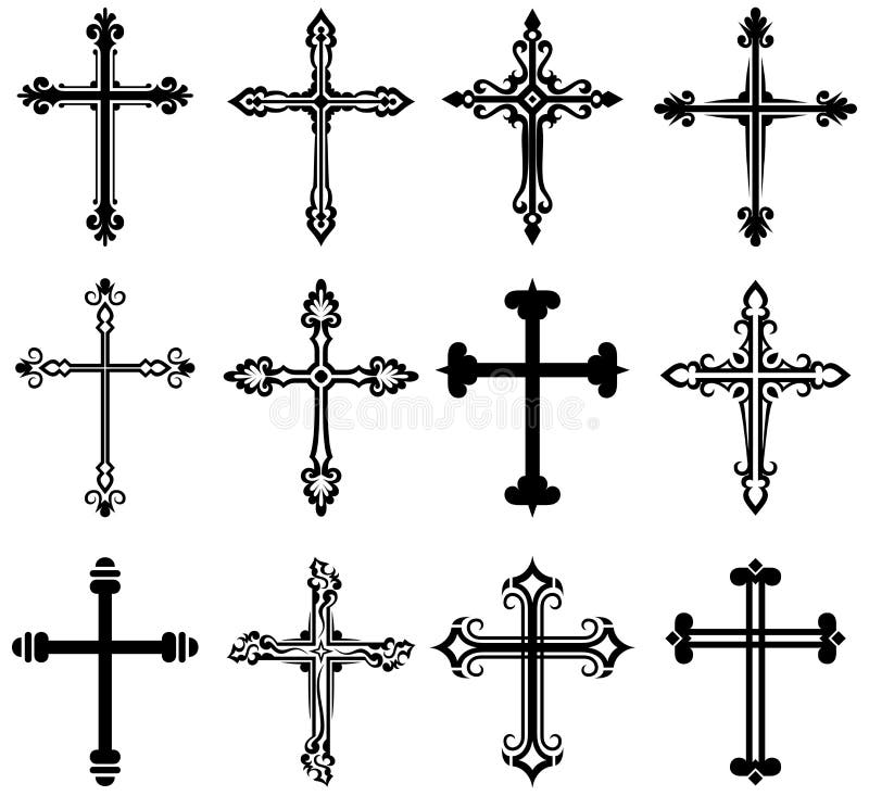 Religious Cross Design Collection Stock Vector - Illustration of ...