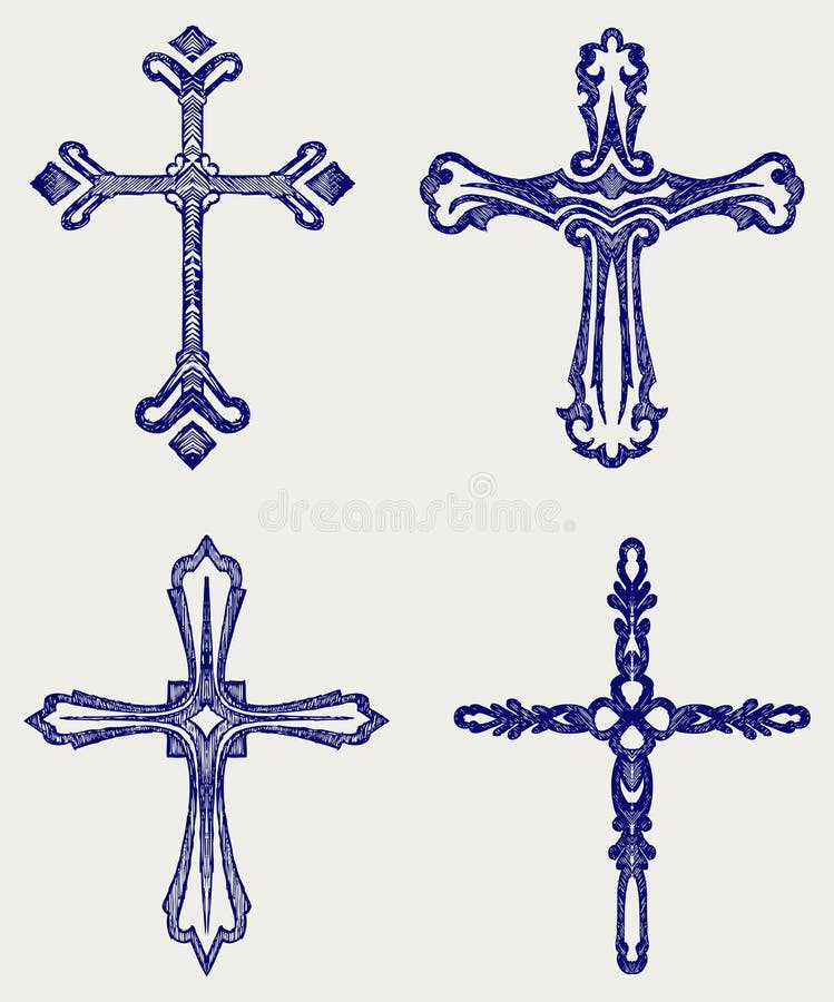 Religious Cross Design Collection Stock Vector - Illustration of ...