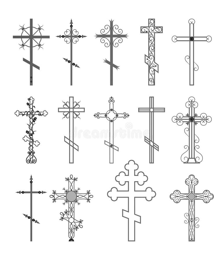 Religious Cross Design Collection Stock Vector - Illustration of ...