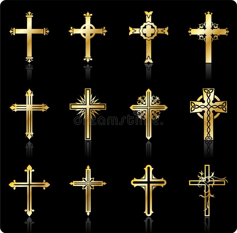 Religious Cross Design Collection Stock Vector - Illustration of christ ...