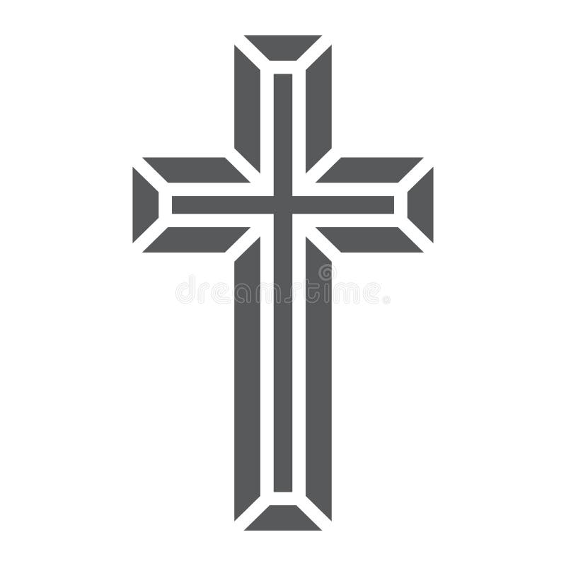 Religious Cross Thin Line Icon, Religion and Prayer, Christ Sign ...