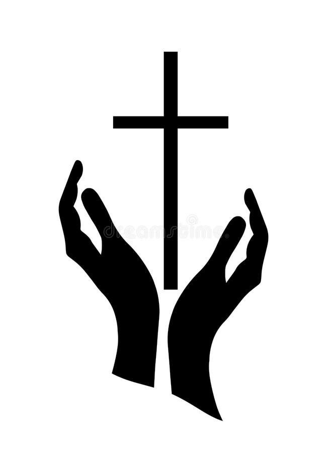 Religious Cross in Hand. Vector Illustration Stock Vector ...
