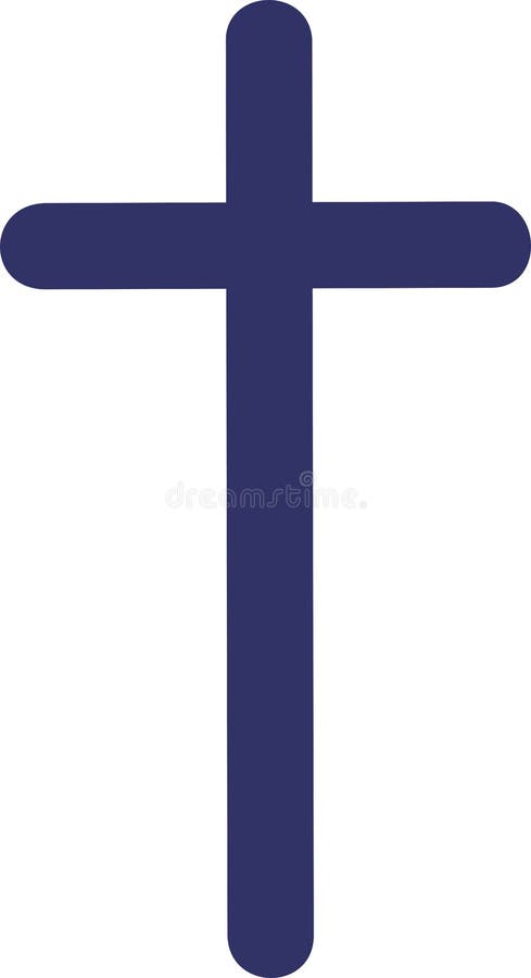 Religious Cross with Round Edges Stock Vector - Illustration of vector ...
