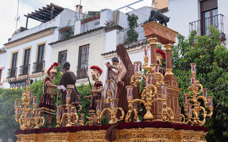Religious Figures on the Float of the Holy Week Processional Parade in ...