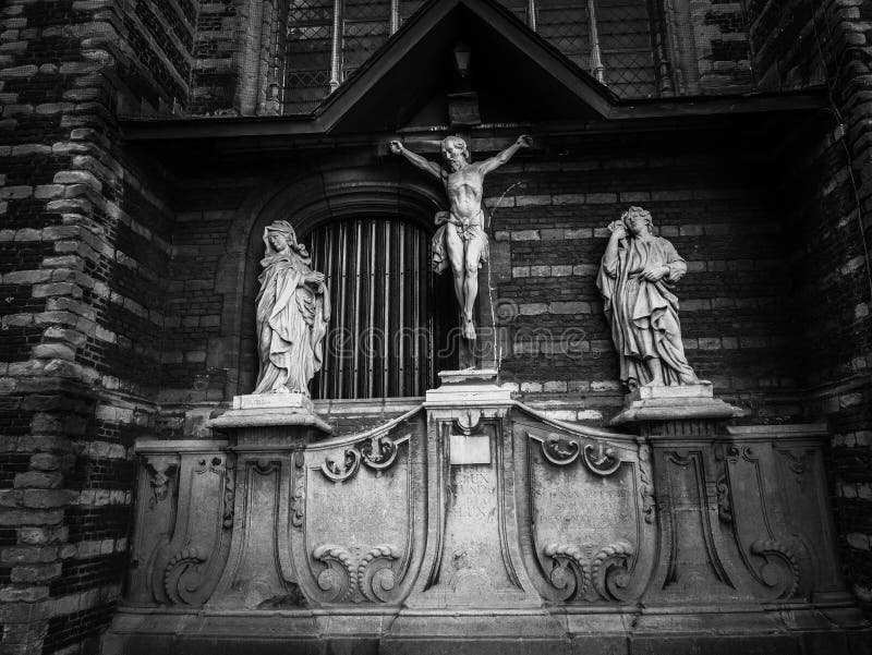 Religious Figures Standing by the Cathedral Stock Photo - Image of ...